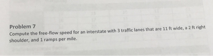 Solved Problem 7 Compute the free-flow speed for an | Chegg.com