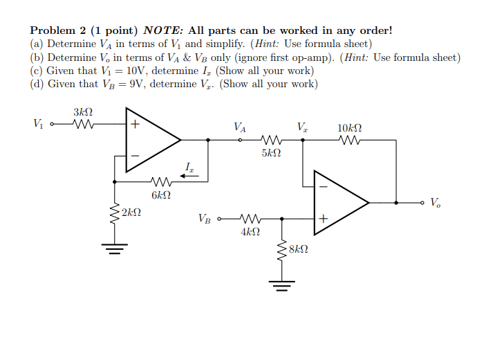Solved Problem 2 (1 point) NOTE: All parts can be worked in | Chegg.com