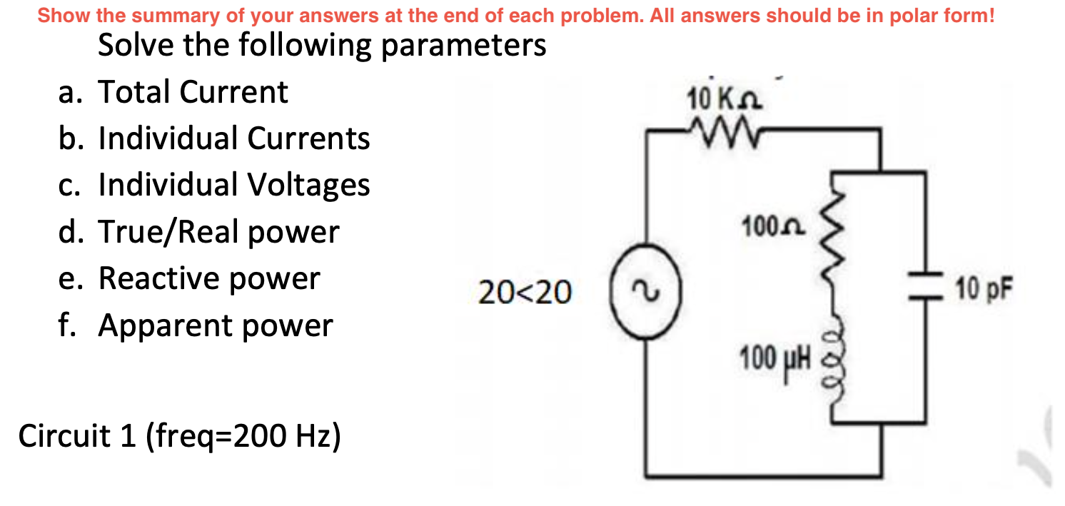 Solved Show the summary of your answers at the end of each | Chegg.com