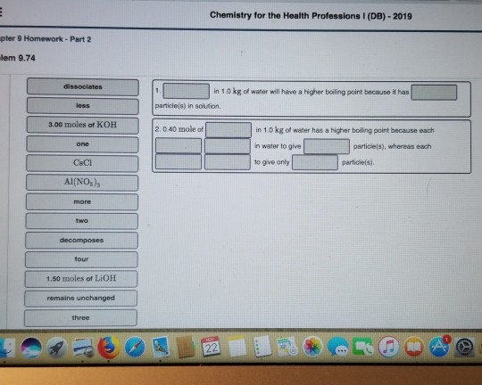 Solved Chemistry for the Health Professions I (DB)-2019 pter | Chegg.com Solved Chemistry for the Health Professions I (DB)-2019 pter | Chegg.com