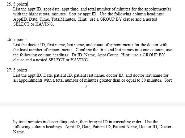 Solved Using the tables you created in Project 2, create a | Chegg.com