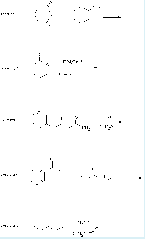 Solved NH2 reaction 1 C.0"- 1. PhMgBr (2 eq) reaction 2 2. | Chegg.com