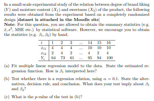 In a small-scale experimental study of the relation | Chegg.com