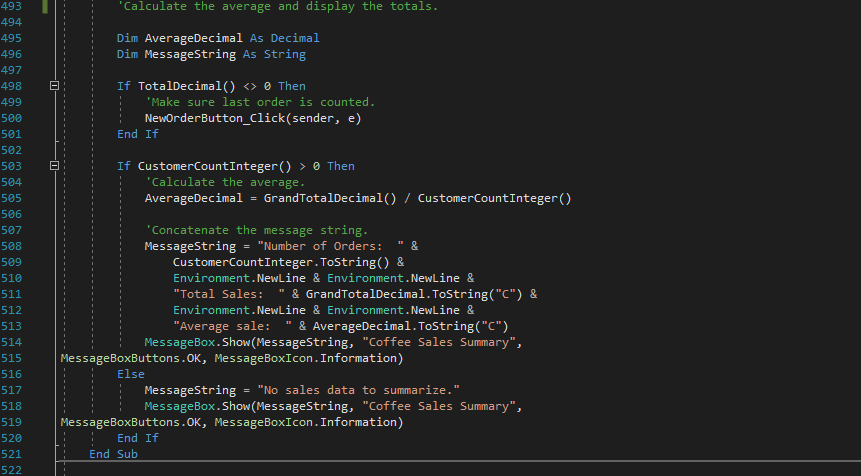 Public Class Billingform Declare Module Level