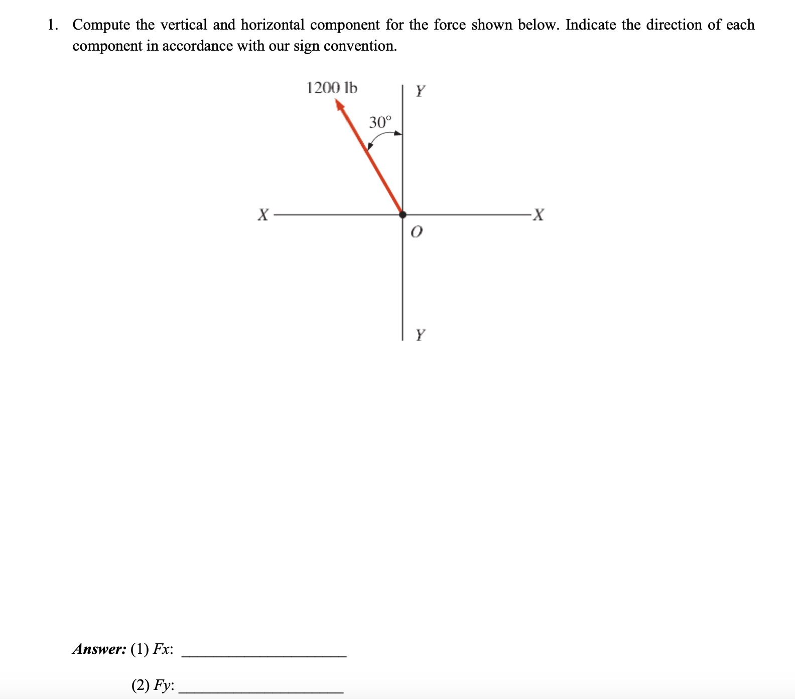 Solved Compute the vertical and horizontal component for the | Chegg.com
