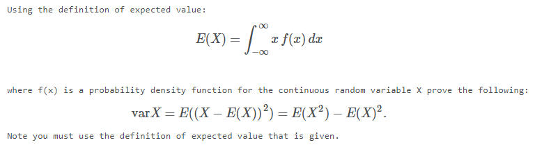 Solved Using the definition of expected value: E(X) = L * = | Chegg.com