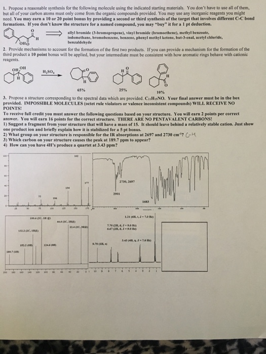 Solved 1. Propose a reasonable synthesis for the following | Chegg.com