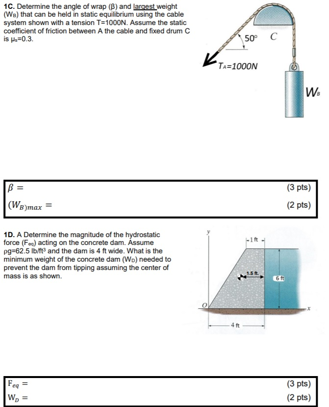 Solved According to answer sheet: For 1C: Angle of Wrap = | Chegg.com