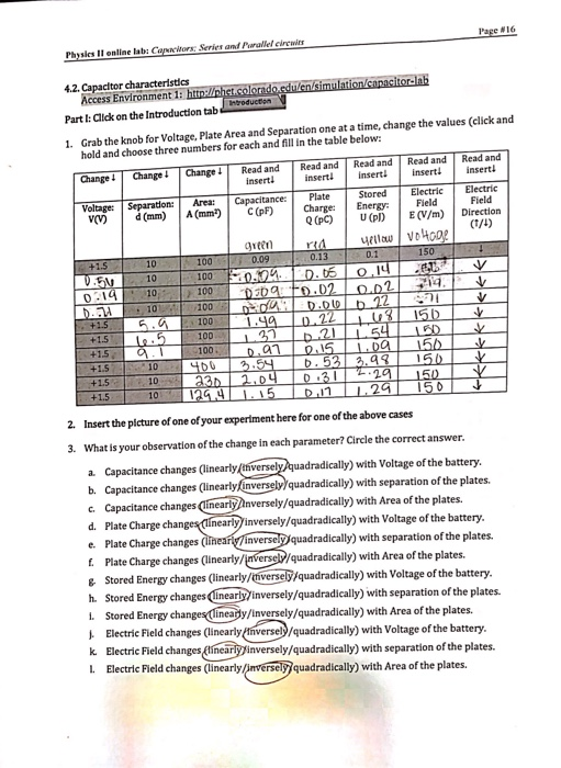 Solved e#16 Physics 11 online lab: C Series and Prallel | Chegg.com