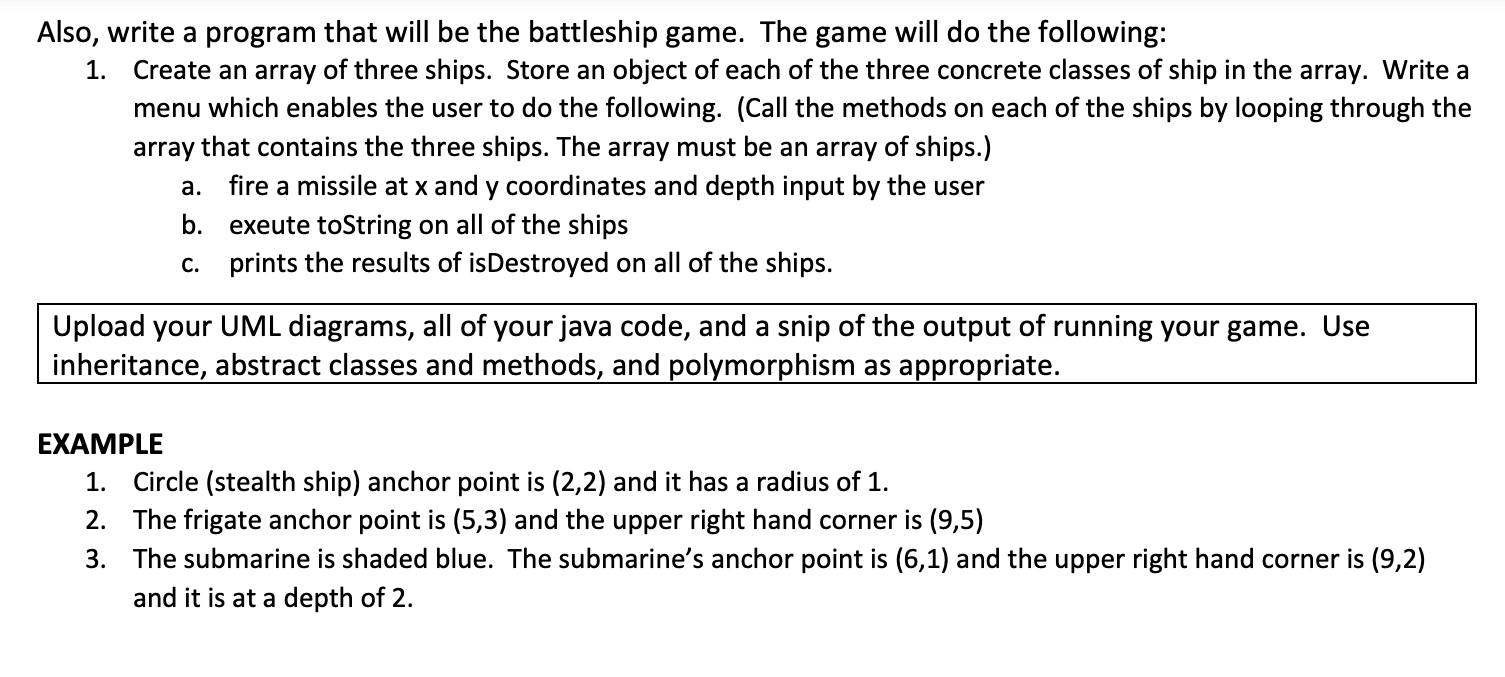 Solved Naval Battleship Game You are a programmer writing | Chegg.com