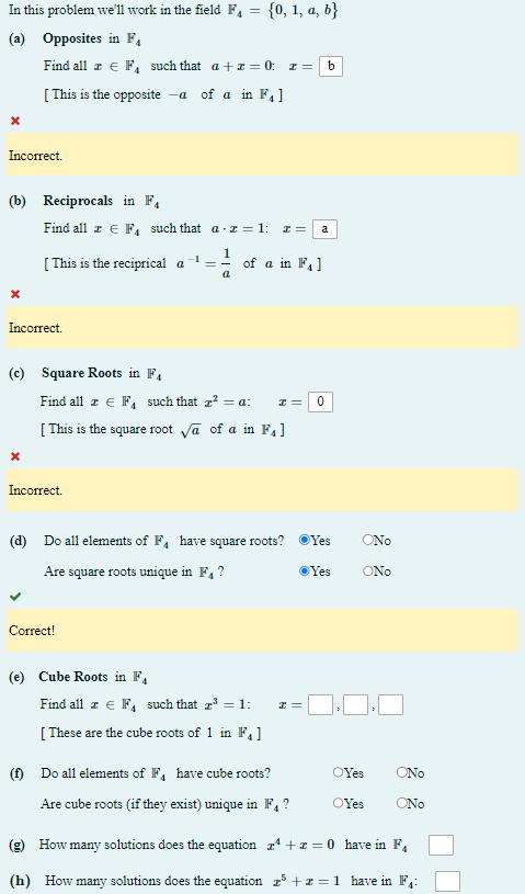 Solved In this problem we'll work in the field | Chegg.com