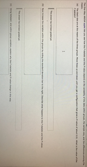 Solved The One-Way ANOVA applet lets you see how the F | Chegg.com