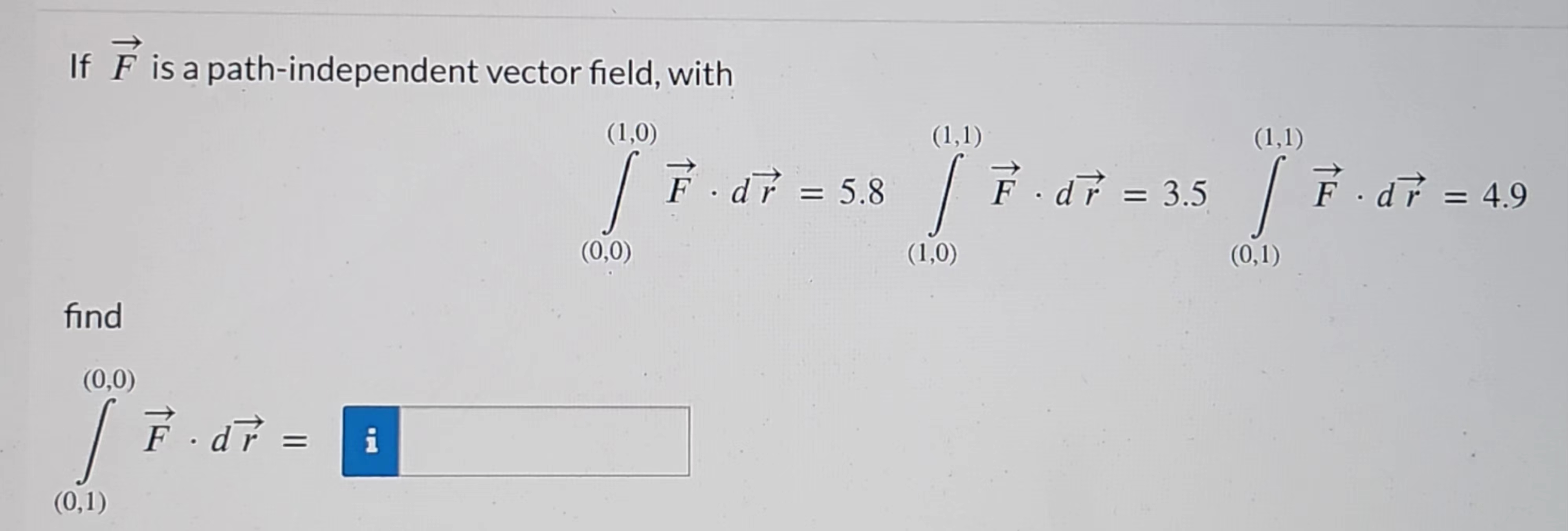 Solved If \\( \\vec{F} \\) is a path-independent vector | Chegg.com