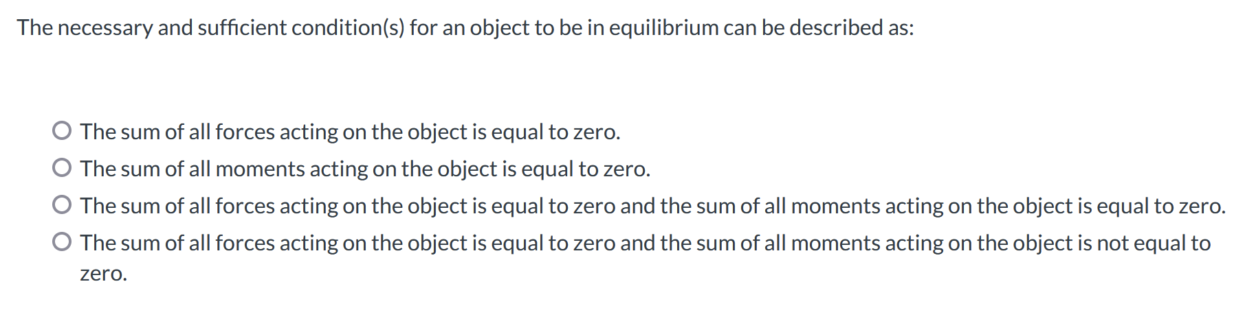 Solved The necessary and sufficient condition(s) for an | Chegg.com