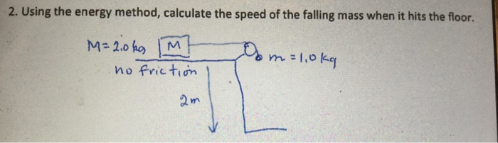 Solved 2. Using the energy method, calculate the speed of | Chegg.com
