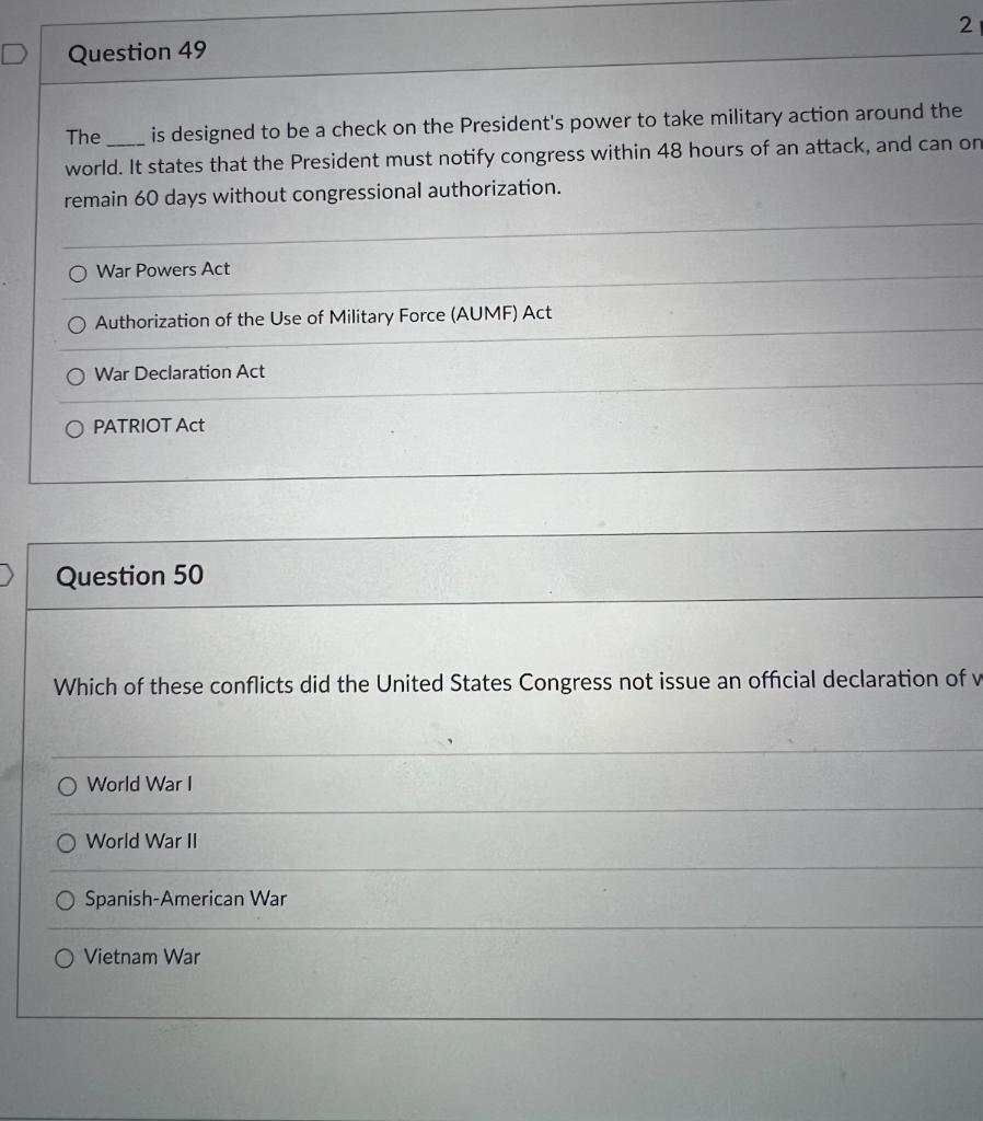 Solved O Question 49 The is designed to be a check on the | Chegg.com