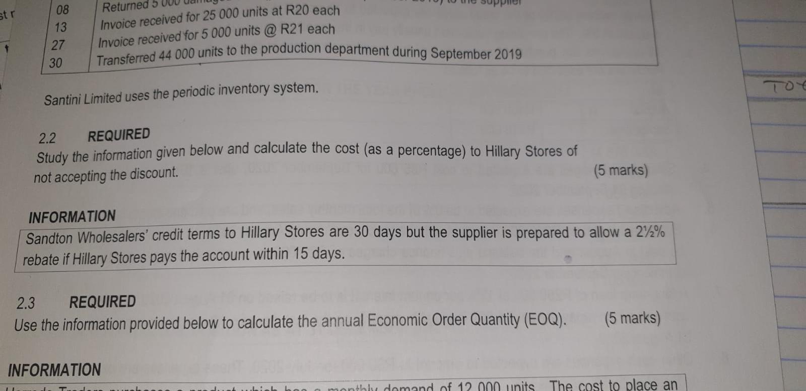 Solved str 08 13 27 30 Returned 5 Invoice received for 25 | Chegg.com