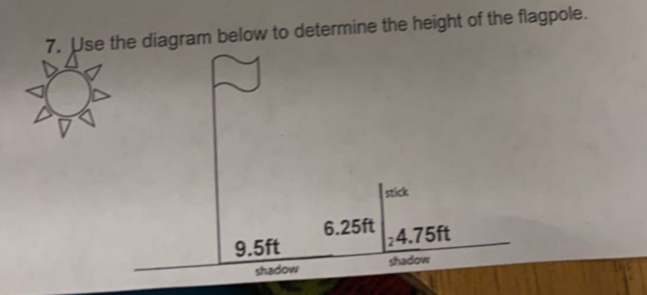 Solved 7. Use the diagram below to determine the height of | Chegg.com