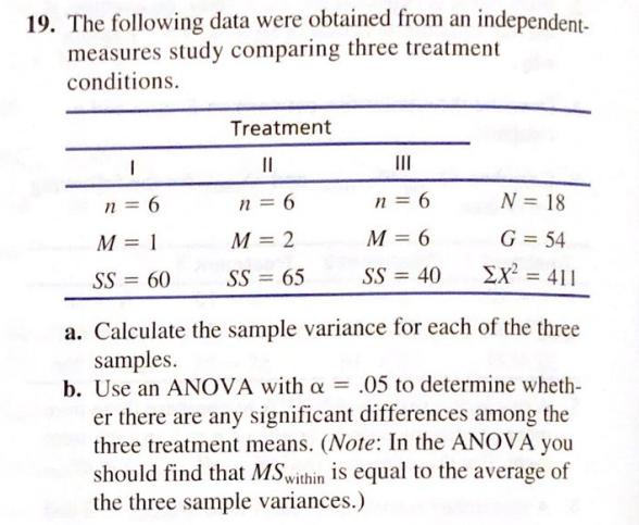 Solved 19. The following data were obtained from an | Chegg.com