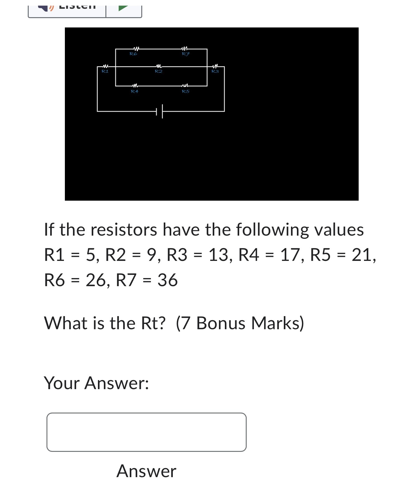 Solved If the resistors have the following values | Chegg.com