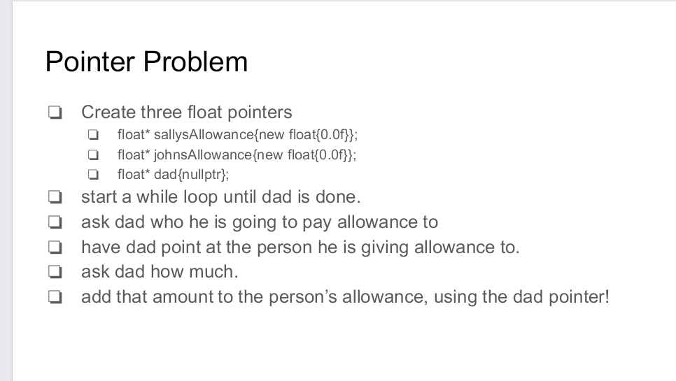 Solved Pointer Problem O Create three float pointers float* | Chegg.com