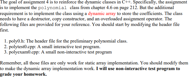 // FILE: polytest0.cxx // An Interactive test program | Chegg.com