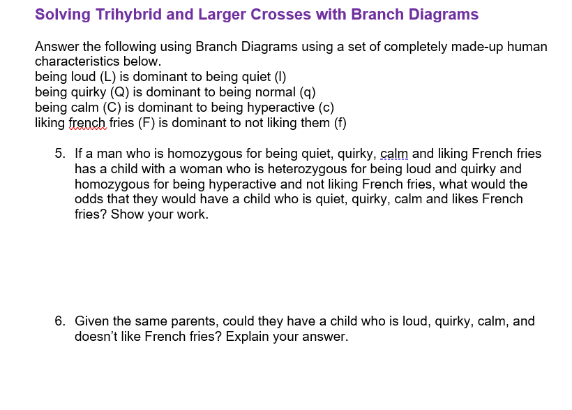 Solved Solving Trihybrid and Larger Crosses with Branch | Chegg.com