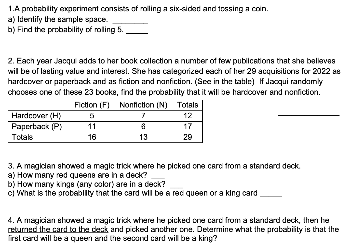 Solved 1.A probability experiment consists of rolling a | Chegg.com