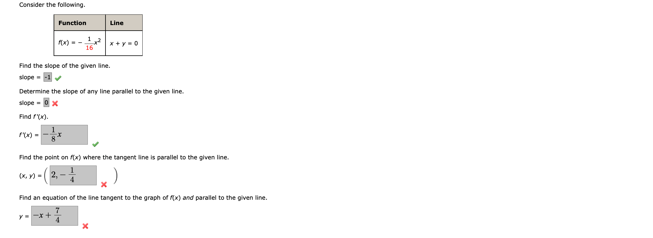 Solved Consider the following. Find the slope of the given | Chegg.com