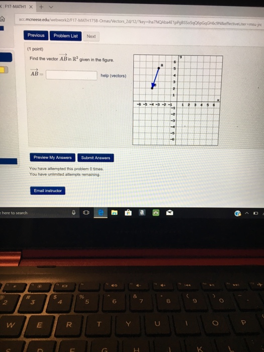 Solved Previous Problem ListN (1 point) Find the vector AB | Chegg.com