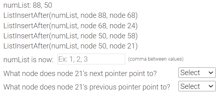 Solved numList: 88, 50 ListInsertAfter(numList, | Chegg.com