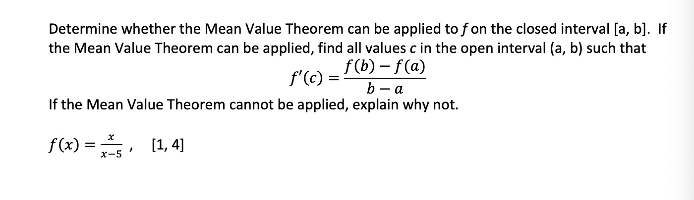 Solved Determine whether the Mean Value Theorem can be | Chegg.com