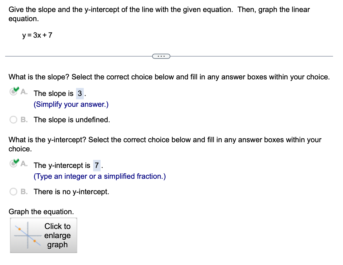 Solved What is the slope? Select the correct choice below | Chegg.com
