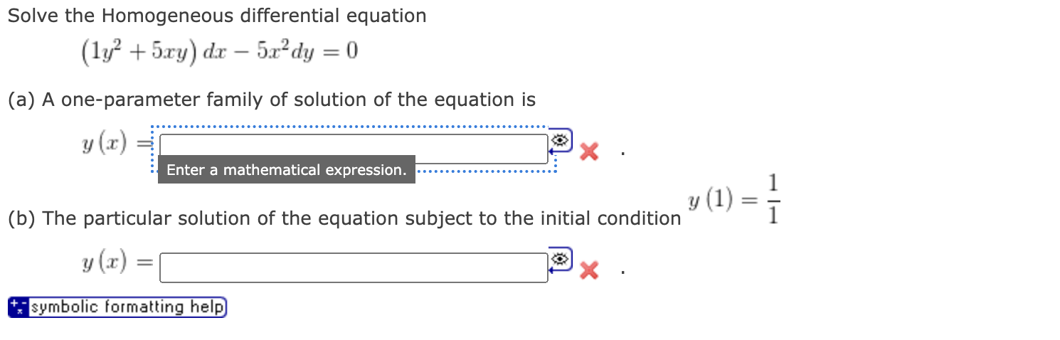 Solved Solve the Homogeneous differential equation | Chegg.com