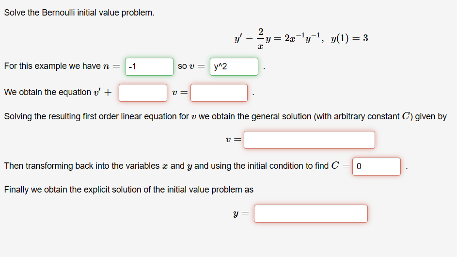 Solved Solve the Bernoulli initial value problem. | Chegg.com