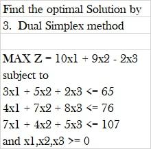 Solved Find the optimal Solution by 3. Dual Simplex method | Chegg.com