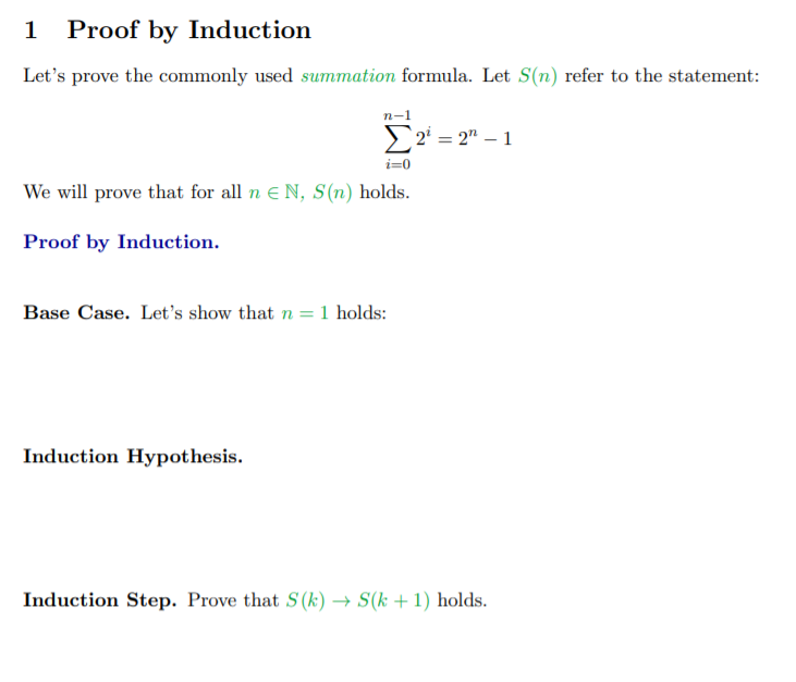 Solved Proof by Induction 1 Let's prove the commonly used | Chegg.com