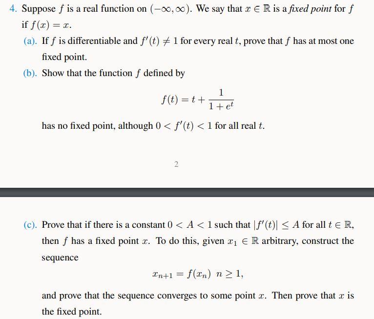 Solved Suppose f is a real function on (−∞,∞). We say that | Chegg.com