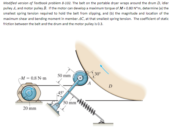 Solved Modified version of Textbook problem 8-102. The belt | Chegg.com