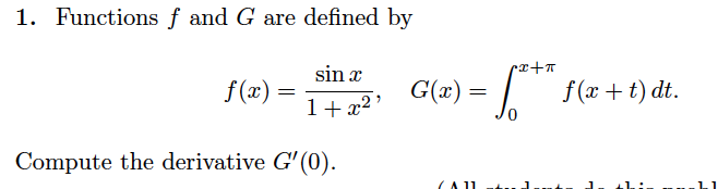 Solved 1. Functions f and G are defined by sinx , +22, G(x)= | Chegg.com