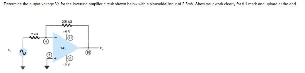 Solved Determine the output voltage Va for the inverting | Chegg.com