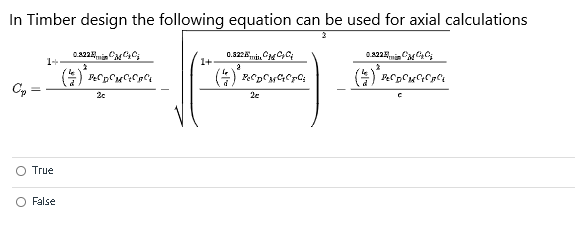 Solved In Timber design the following equation can be used | Chegg.com