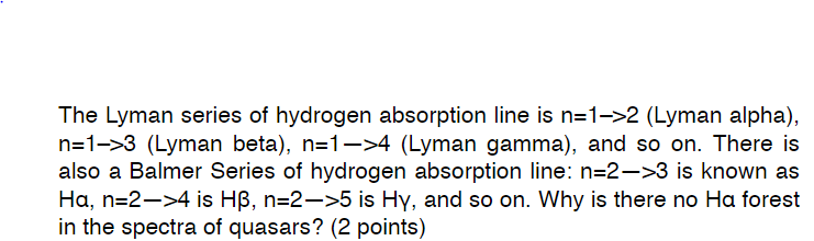 Solved The Lyman series of hydrogen absorption line is | Chegg.com