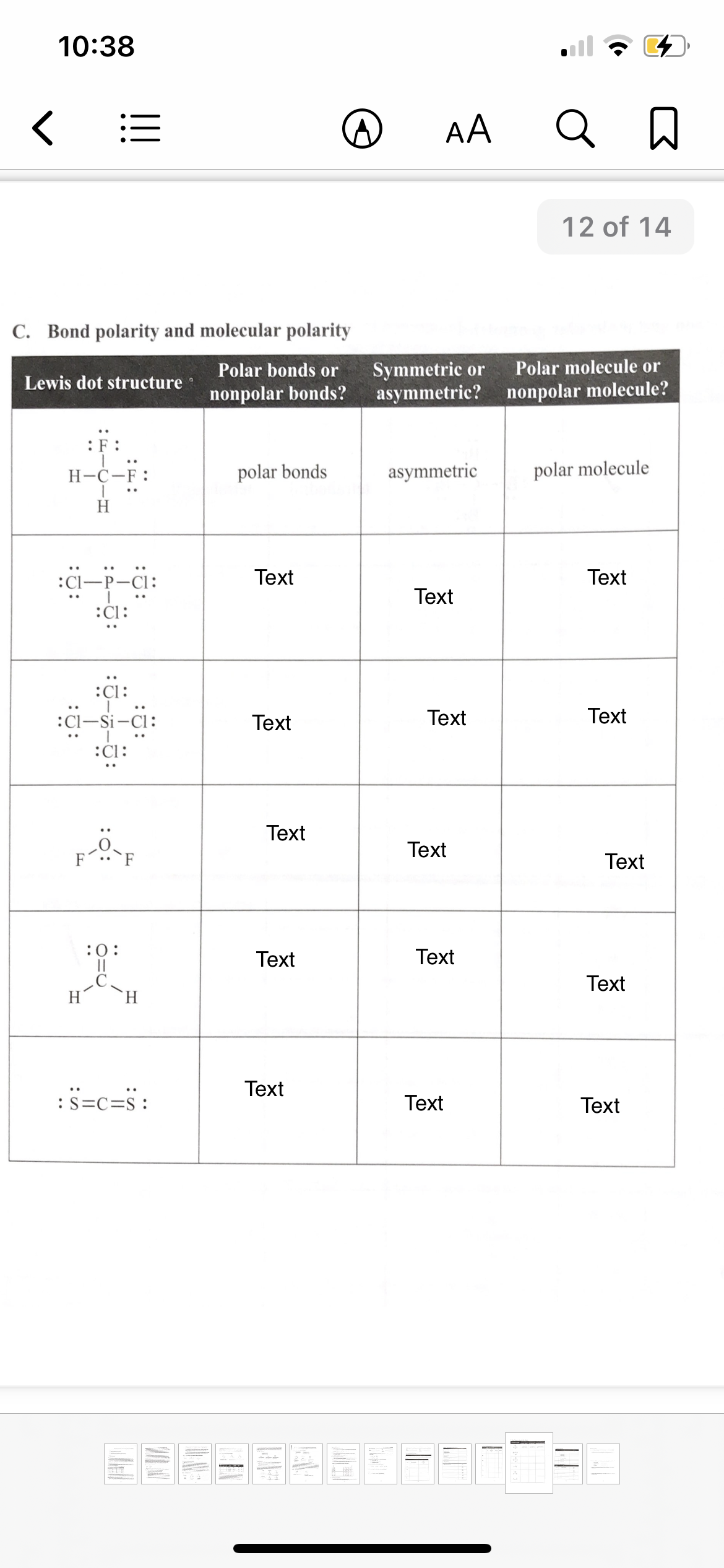 Solved C. Bond polarity and molecular polarity | Chegg.com