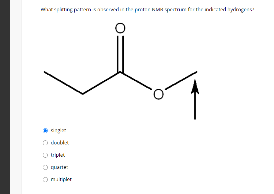 Solved What splitting pattern is observed in the proton NMR | Chegg.com