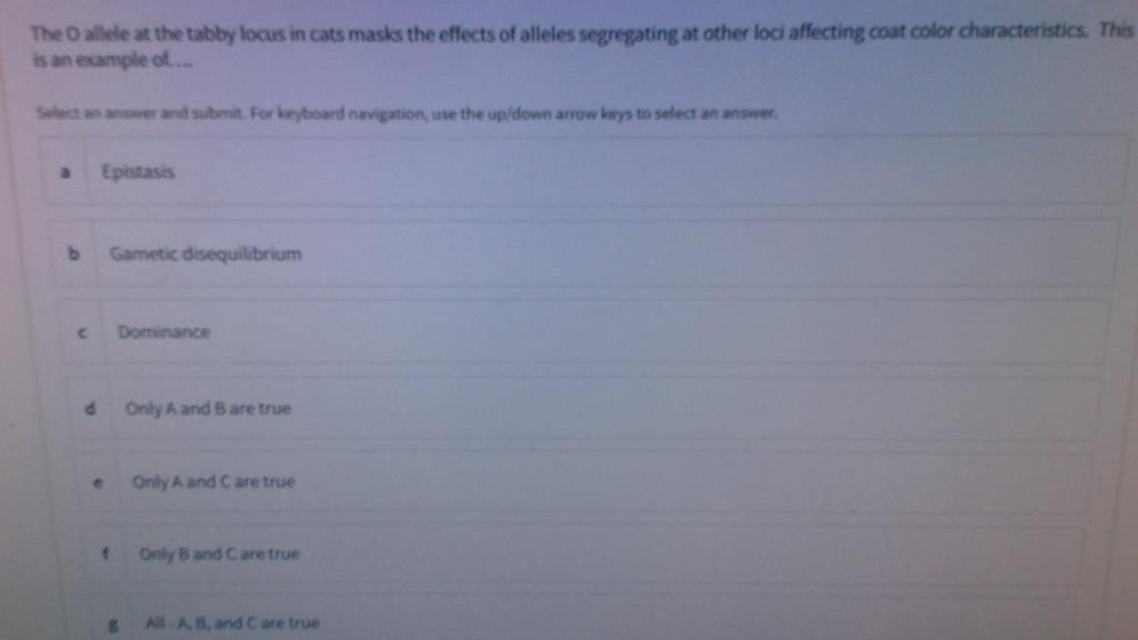 Solved The allele at the tabby locus in cats masks the | Chegg.com