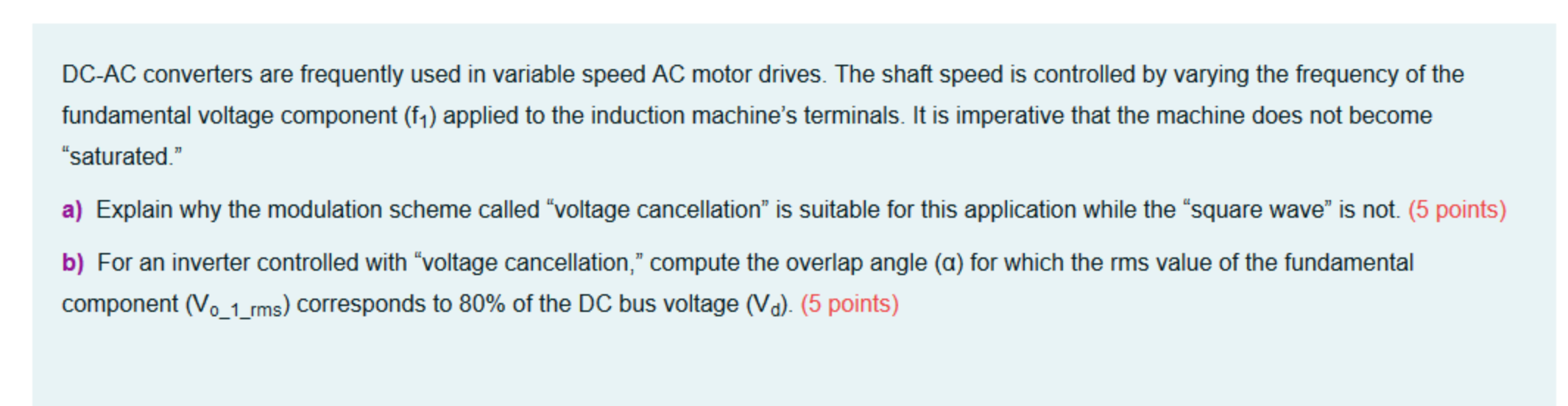 Solved DC-AC converters are frequently used in variable | Chegg.com
