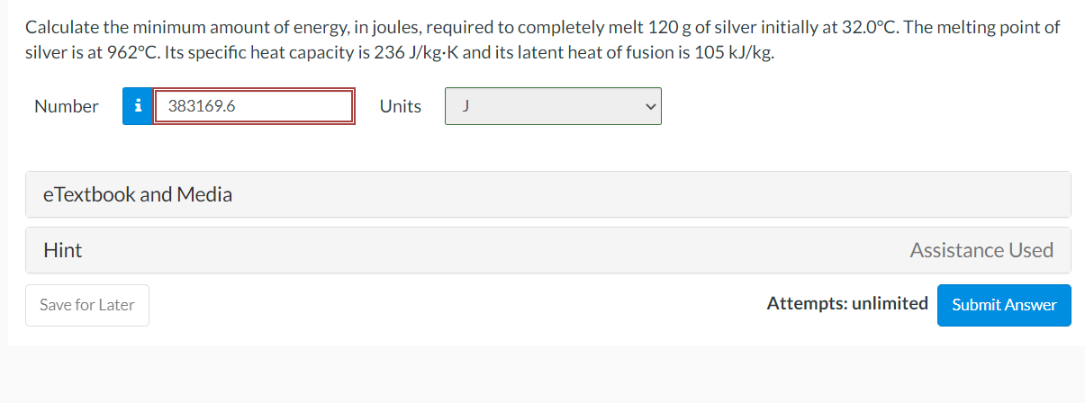 Solved Calculate the minimum amount of energy, in joules, | Chegg.com