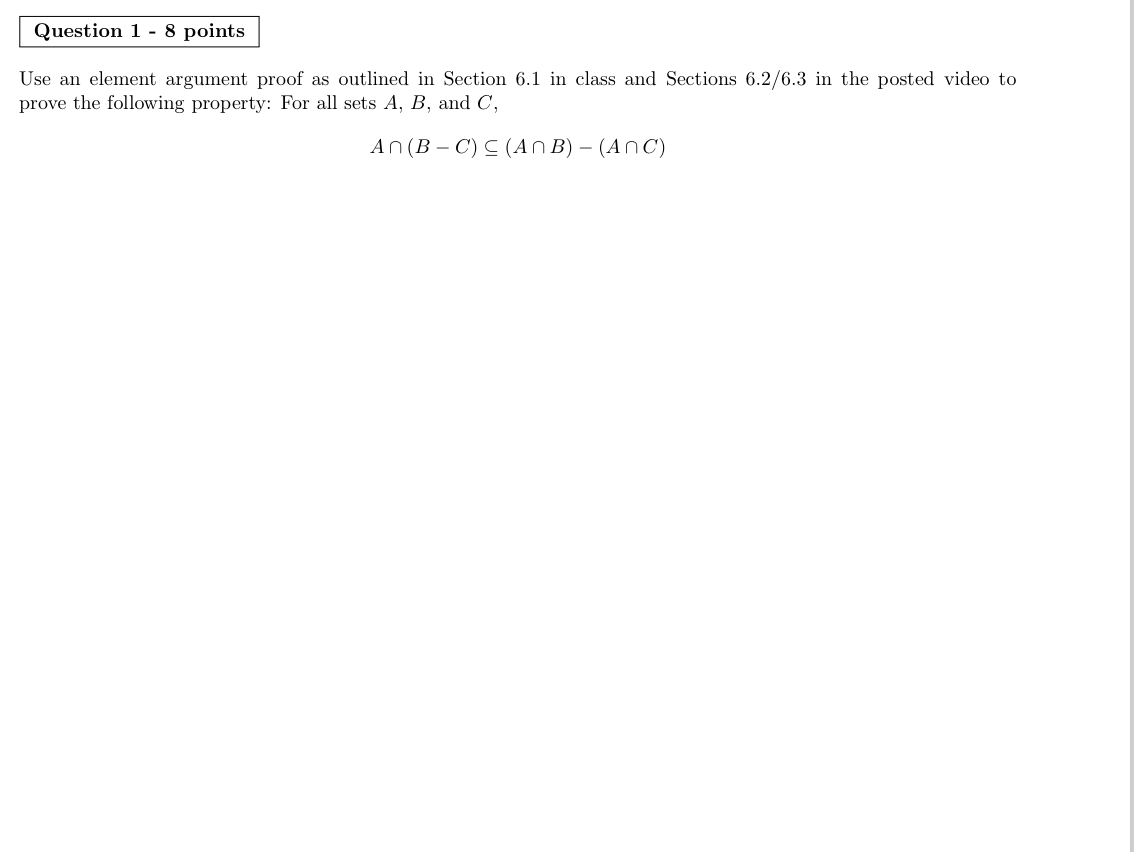 Solved Use an element argument proof as outlined in Section | Chegg.com Solved Use an element argument proof as outlined in Section | Chegg.com