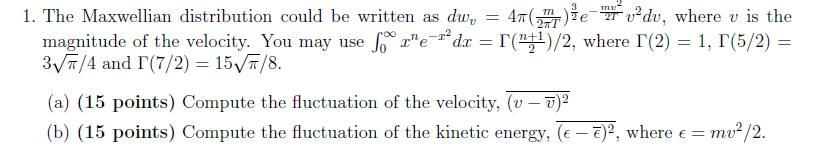 Solved This is a statistical mechanics problem from a class | Chegg.com